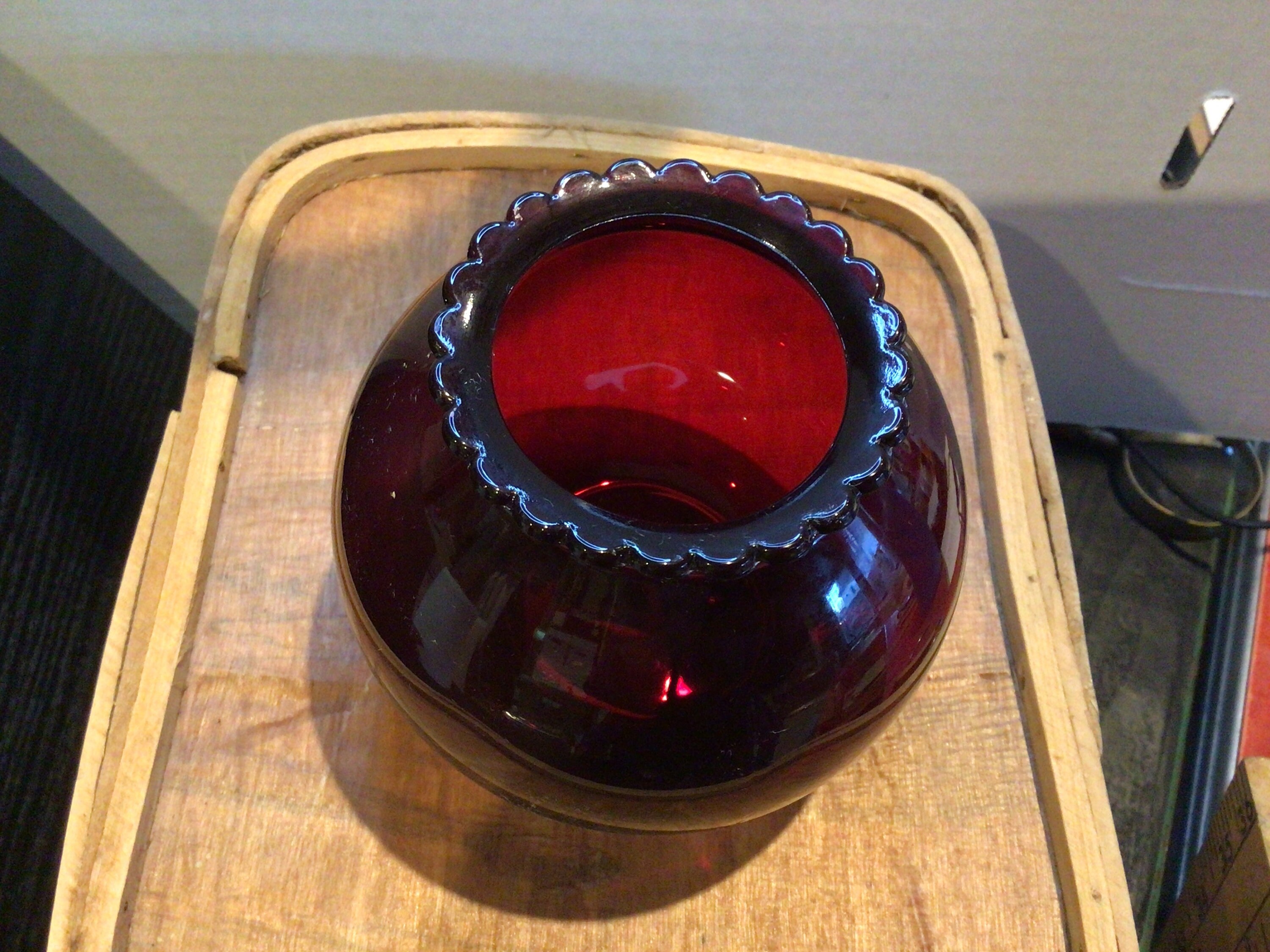 Anchor Hocking Ruby Red Ball Vase - Etsy