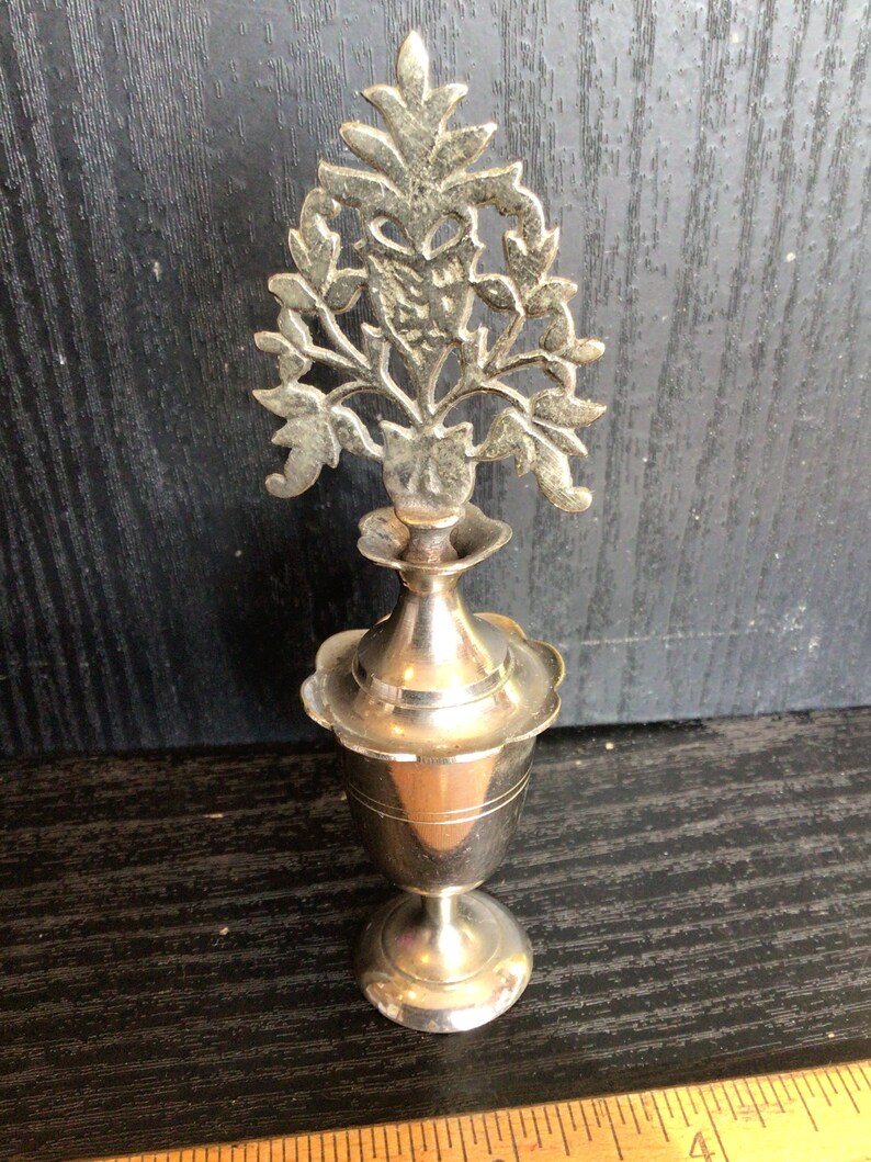 Egyptian Revival Perfume Bottle Silver Plated Mid Century - Etsy