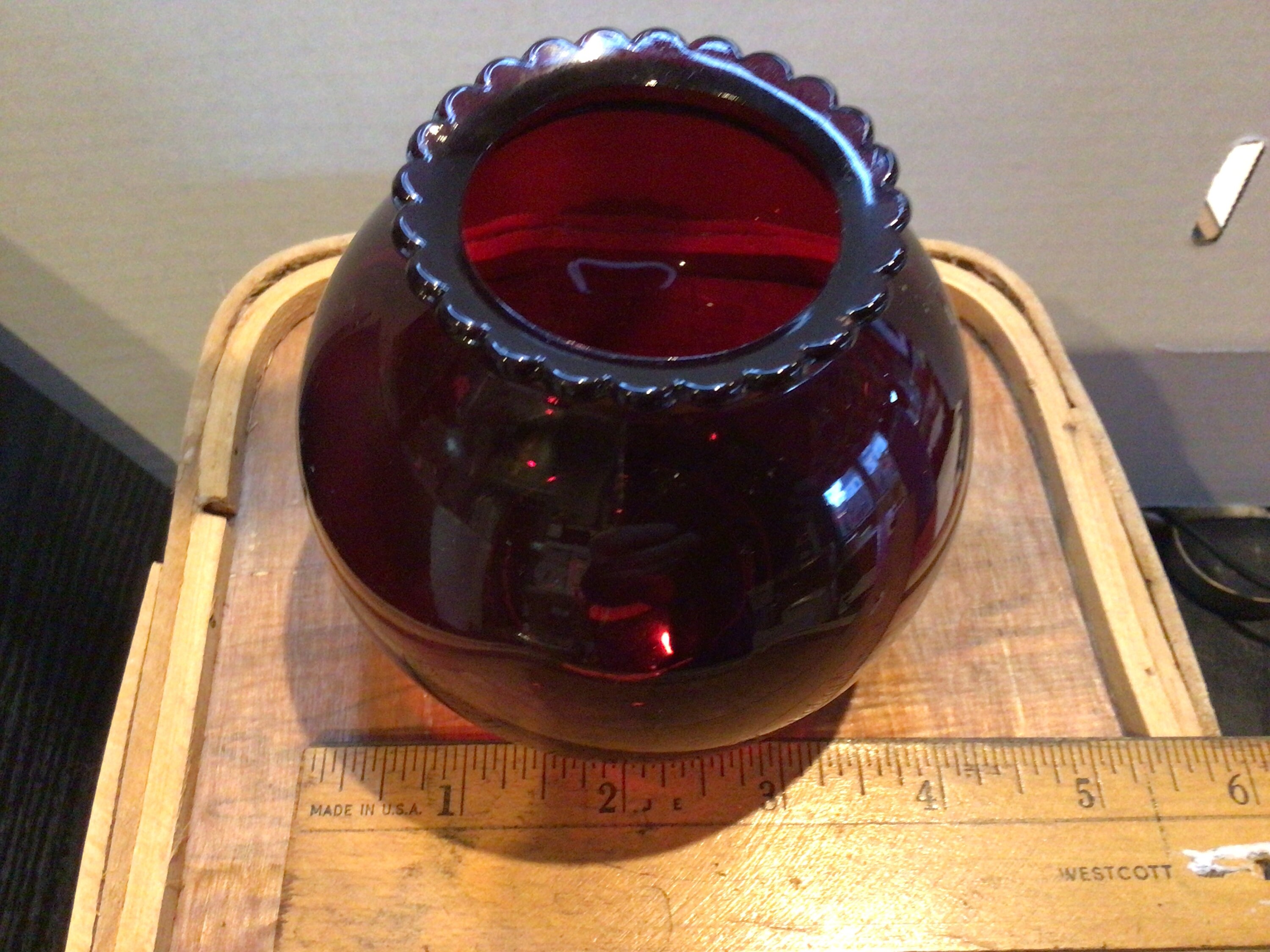 Anchor Hocking Ruby Red Ball Vase - Etsy