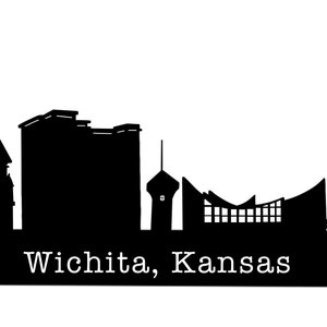 Wichita Kansas Skyline, Svg, Jpeg, Downtown Wichita Kansas, City ...