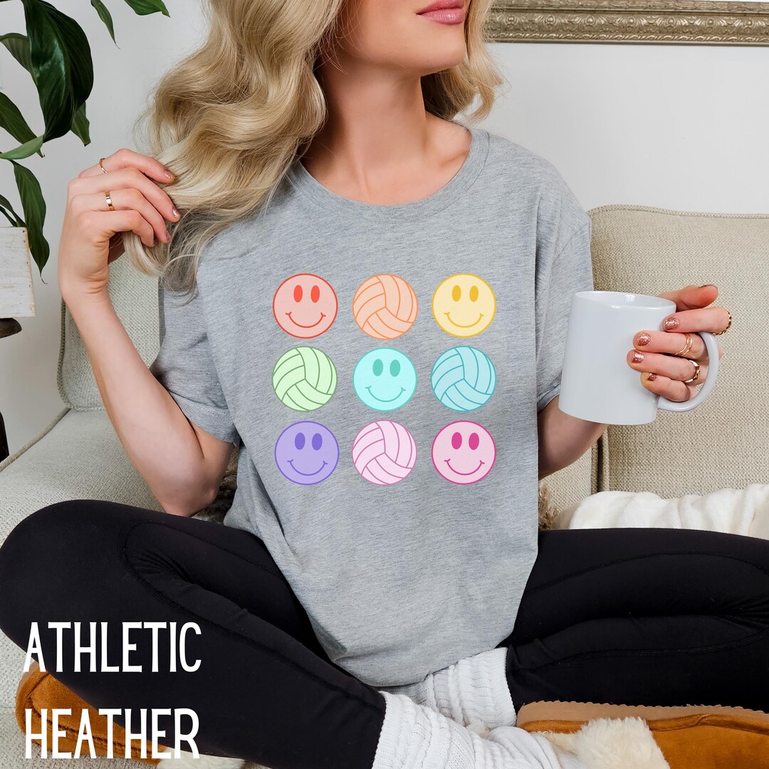 Rainbow Volleyball and Smiles T Shirt, Bella and Canvas Volleyball Tee ...
