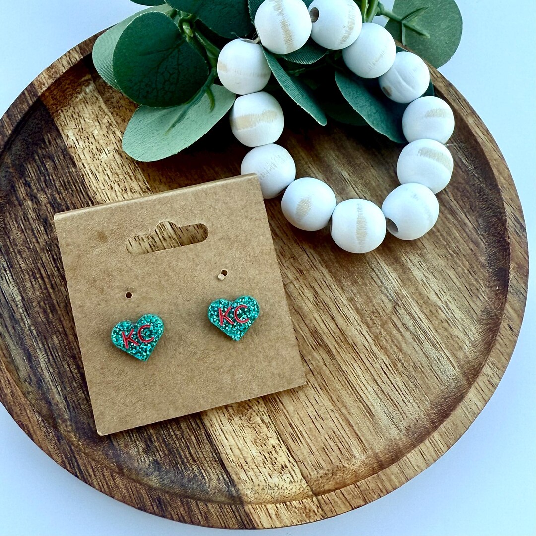 Kansas City Heart Stud Earrings, Kansas City, KC, Heart Earrings, KC ...