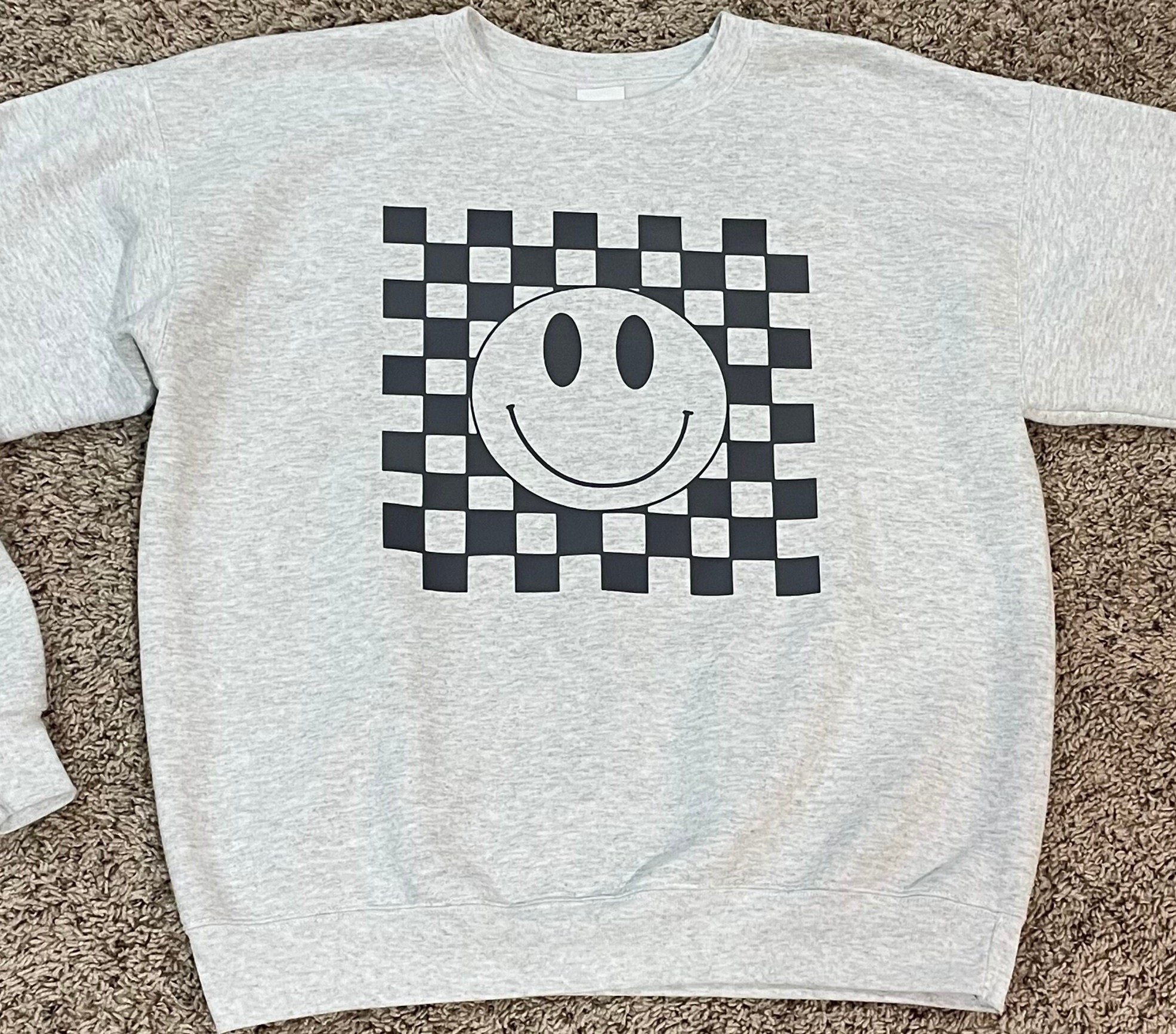 Checker Smile Face, Retro Smiley Face, SVG, DIGITAL Cut File, DIGITAL ...