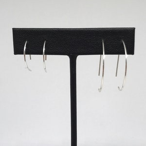 Backless Earrings, Open Hoop D Earring, Dainty Semi Circle Threaded ...