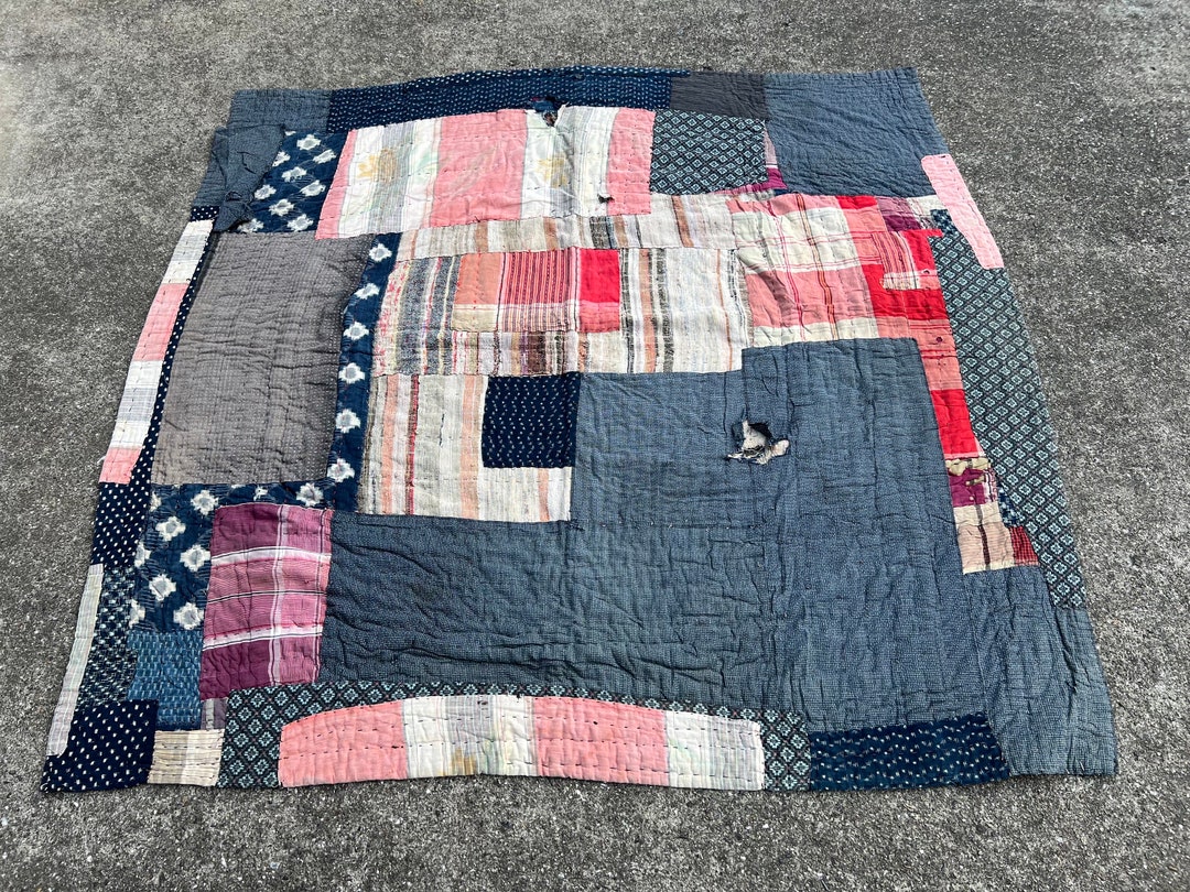 Vintage Japanese Many Patched Indigo Dyed Rug #1581 - Etsy