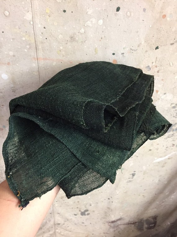 Japanese vintage hemp mosquito net fabric scarf #396 - Gem