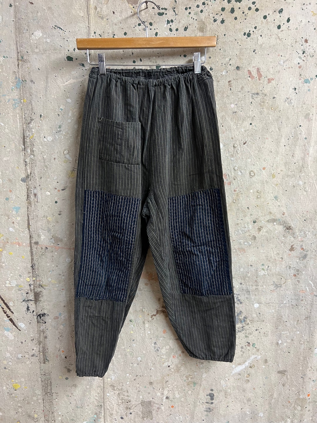 Vintage Japanese Famer’s Stripe Boro Patched Monpe Pants #1953 - Etsy ...