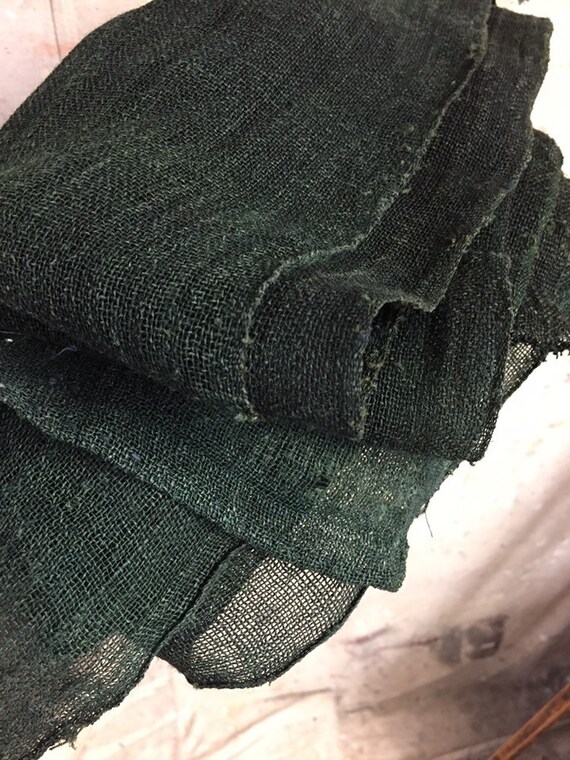 Japanese vintage hemp mosquito net fabric scarf #396 - Gem