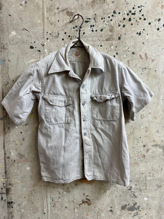 Vintage Japanese sun fade cotton work shirts #2274 - Gem