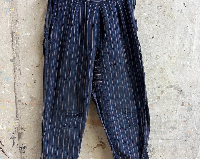 Vintage Japanese Famer’s Stripe Boro Patched Monpe Pants #3025 - Etsy