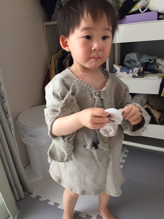 Vintage Japanese boro kids children sweatshirt - Gem