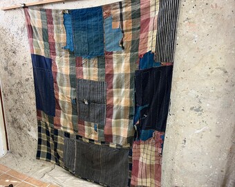 Vintage Japanese Super Heavy Indigo Dyed Boro Sakiori Rug 1401 - Etsy