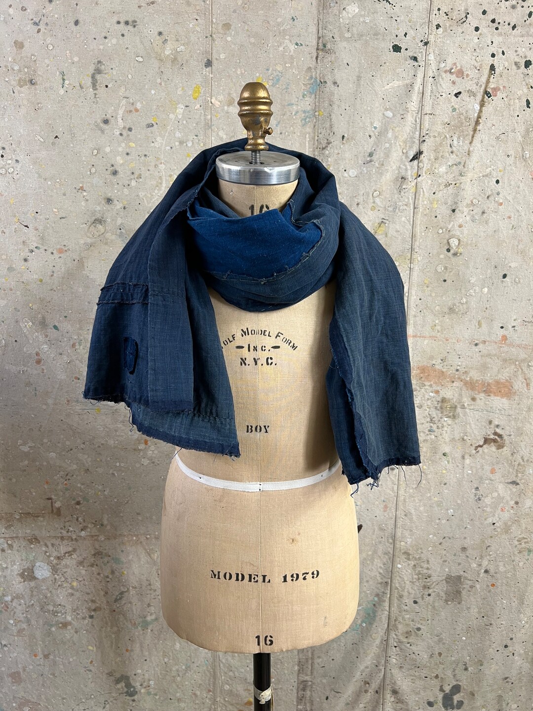 Vintage Japanese Indigo Dyed Boro Patched Scarf 2008 - Etsy