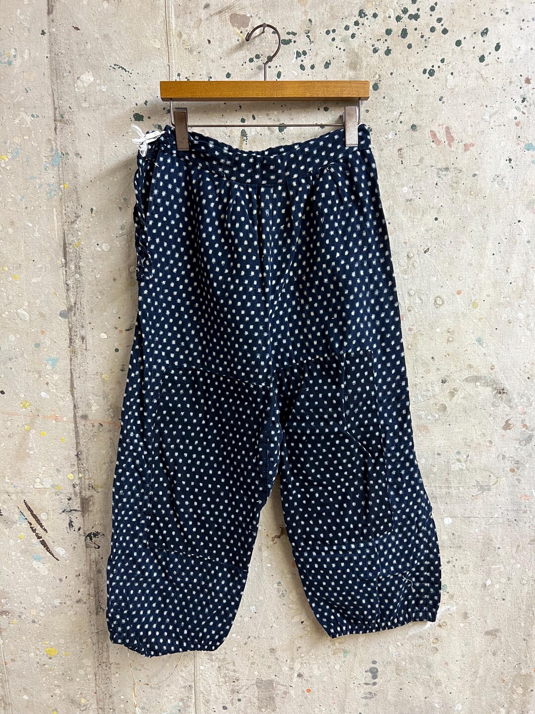 Vintage Japanese Famer’s Indigo Kasuri Dyed Monpe Pants #3024 - Etsy