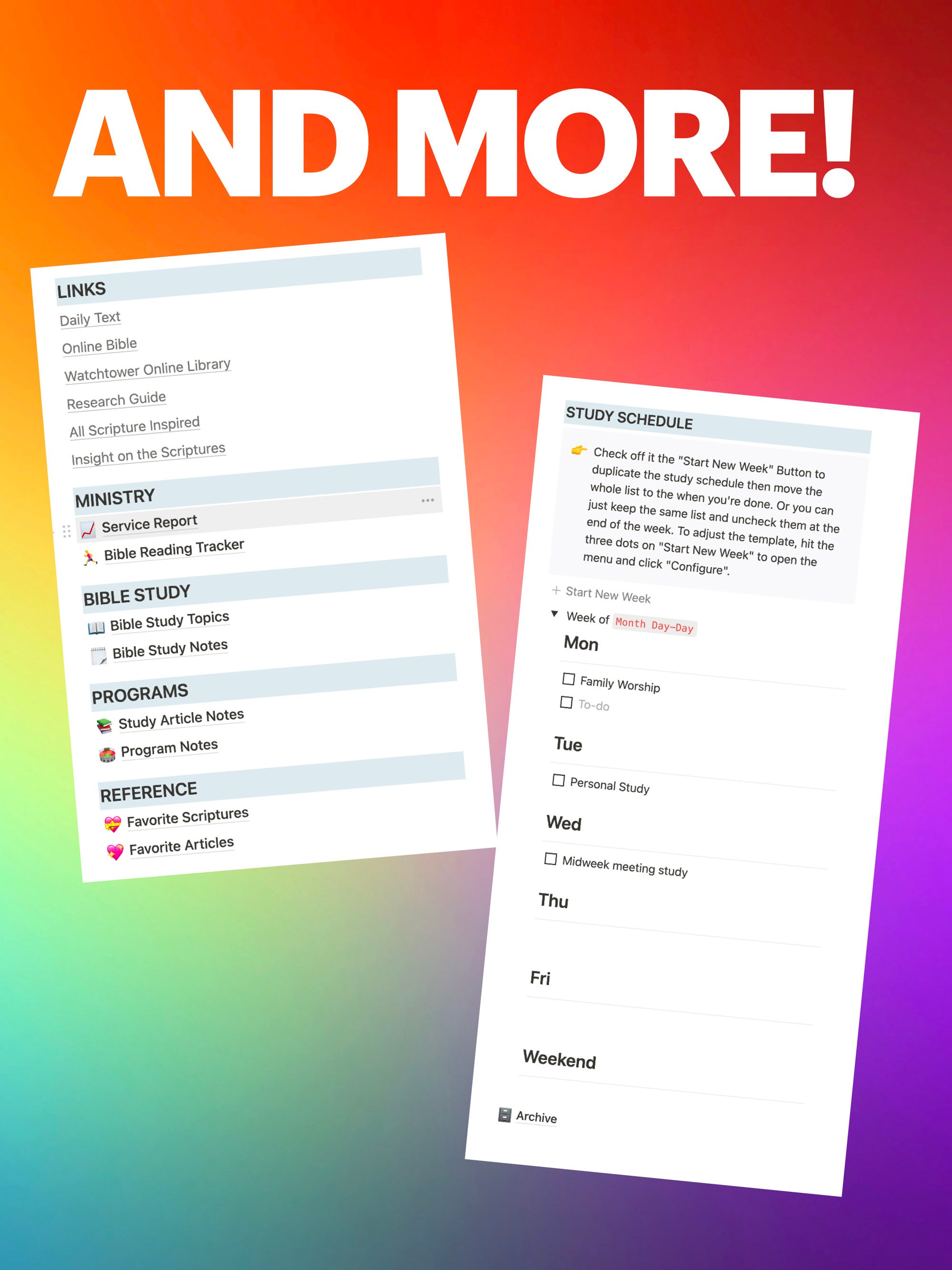 JW Bible Study Notion Dashboard Templates Digital Download Etsy