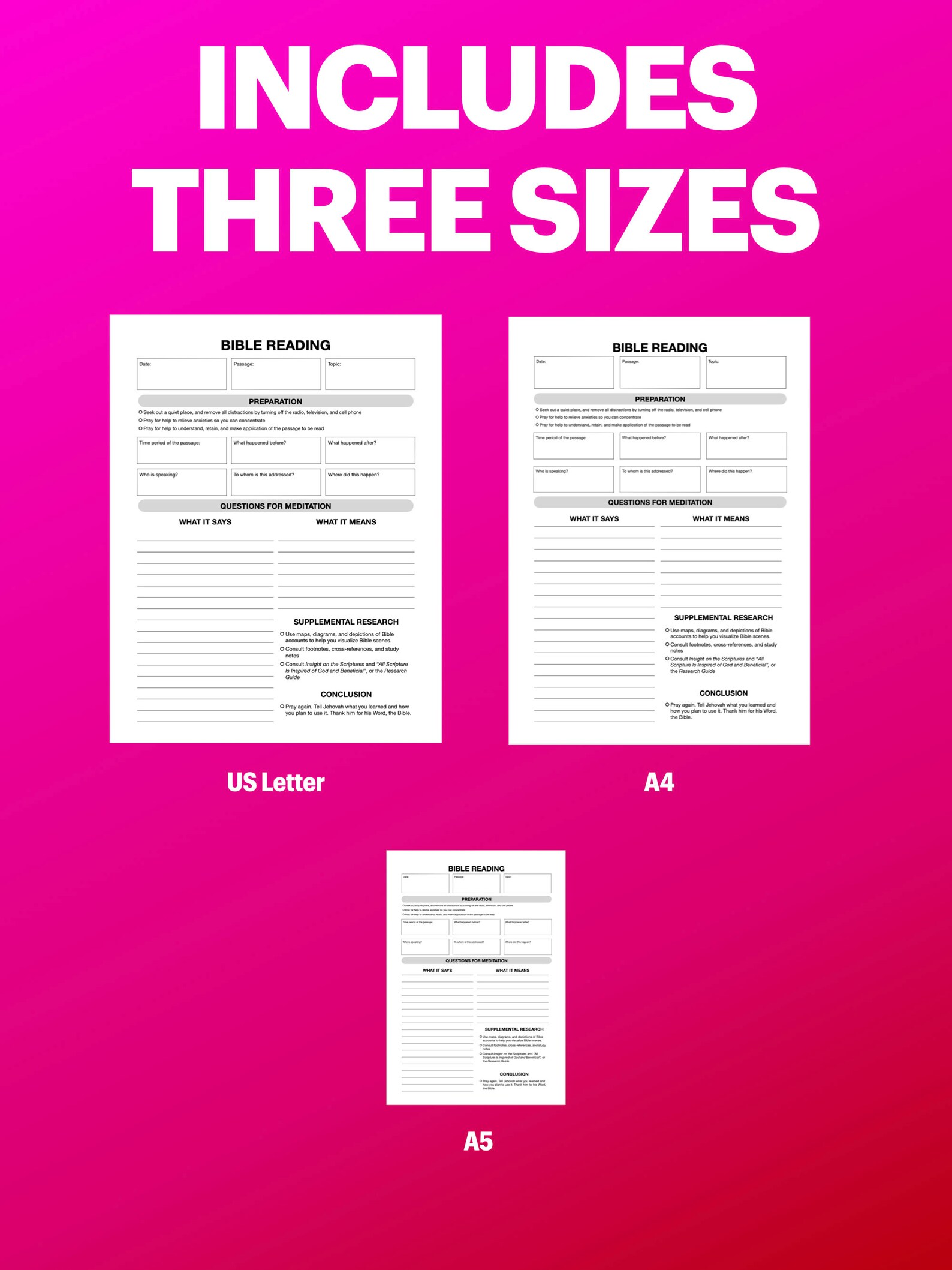 Printable JW Bible Study Guides | Jehovah's Witness, Digital Download ...