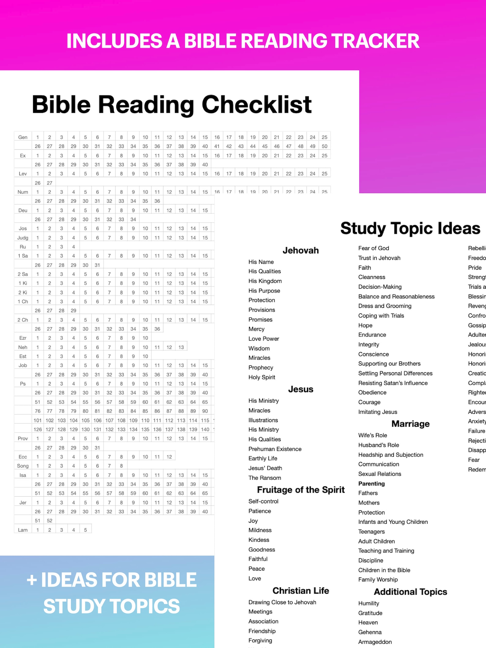 Printable JW Bible Study Guides | Jehovah's Witness, Digital Download ...