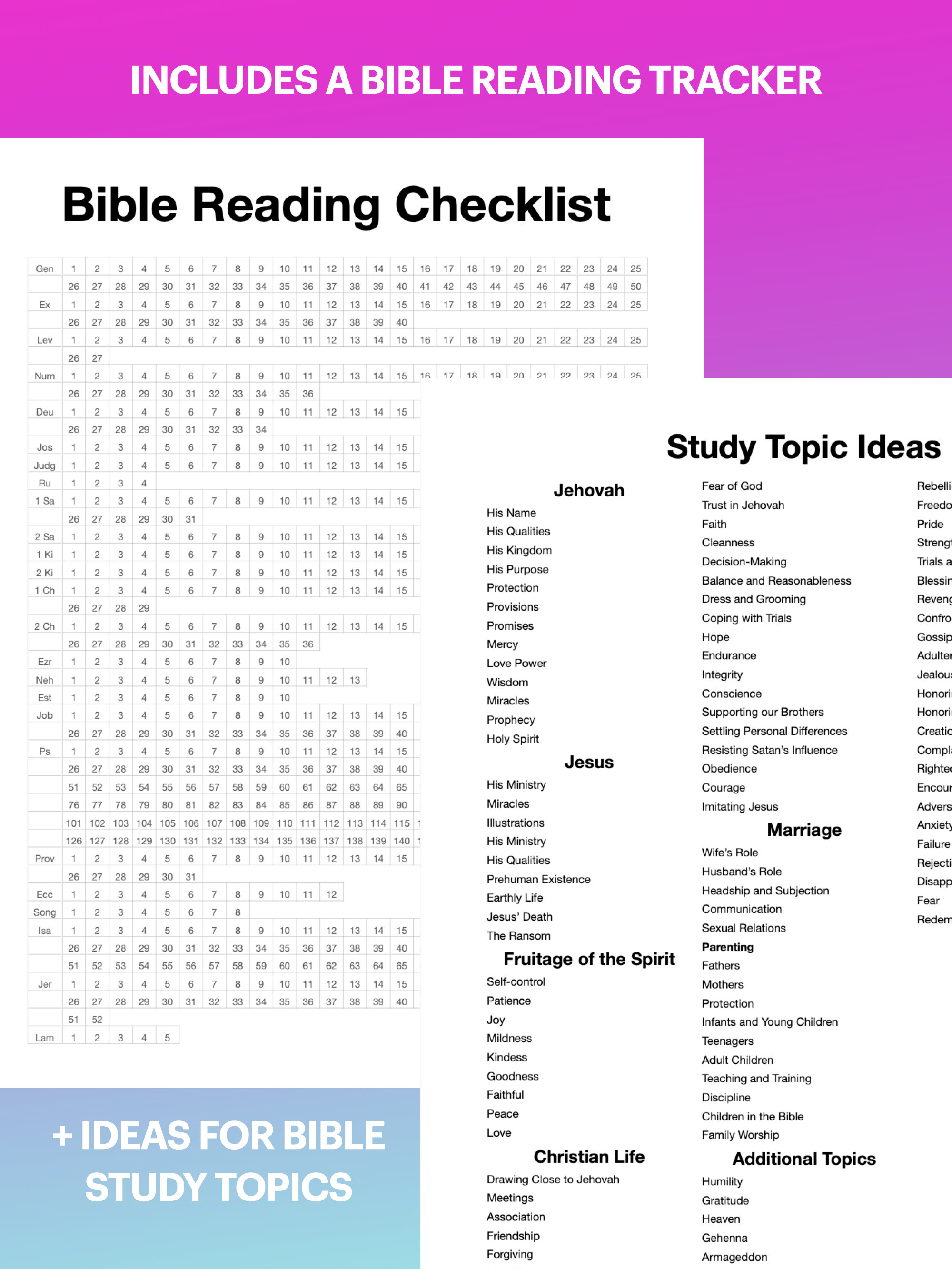 Printable JW Bible Study Guides | Jehovah's Witness, Digital Download ...