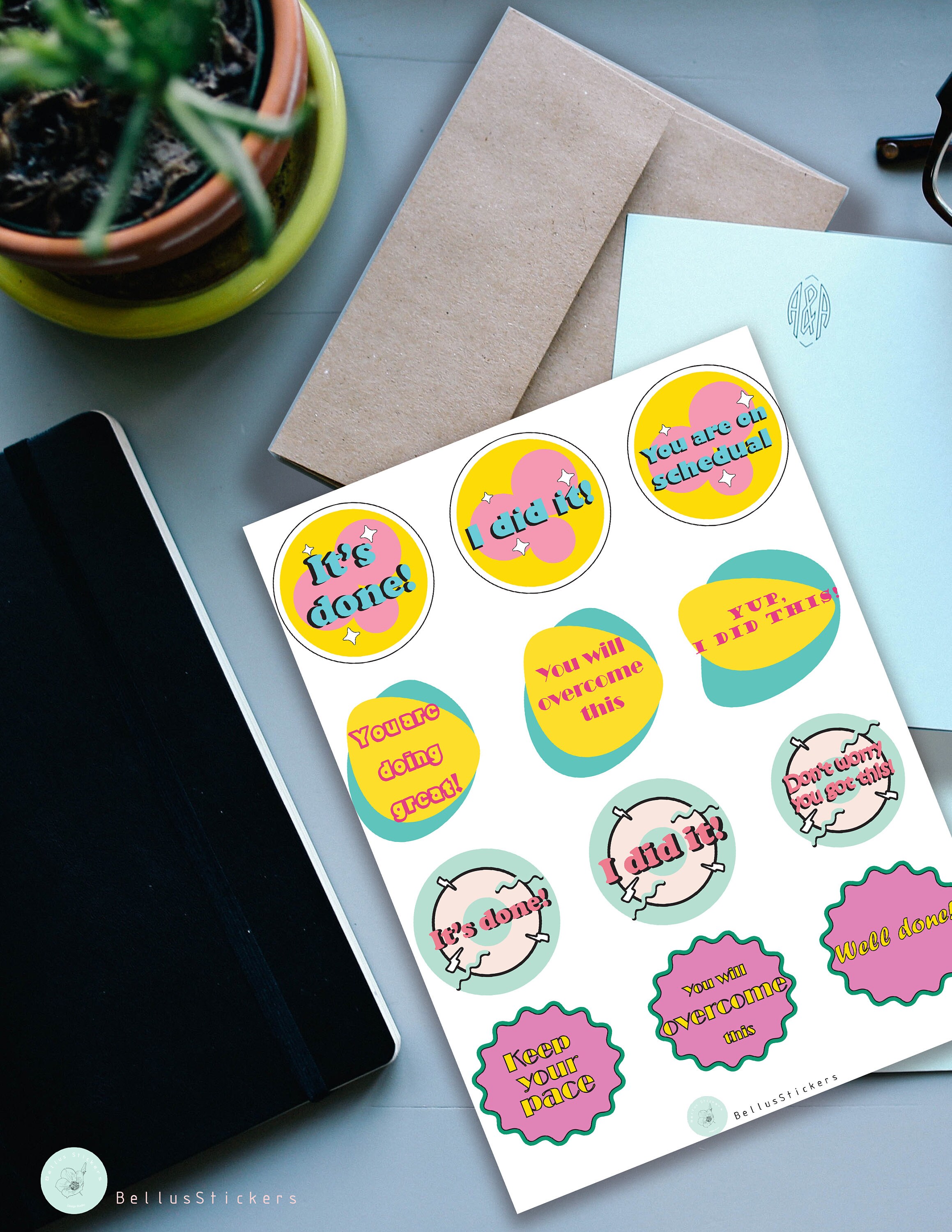 Printable Motivational Sticker Sheet, Self-love Stickers, Female Power ...