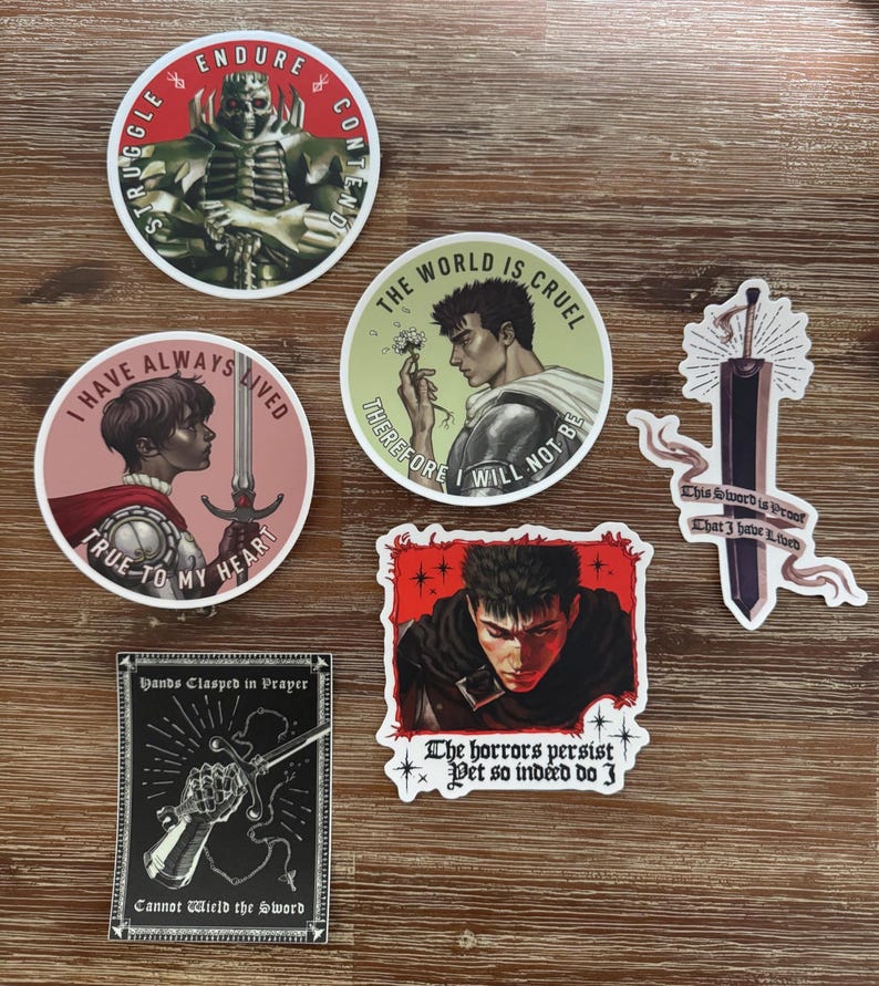 Berserk Vinyl Stickers - Etsy