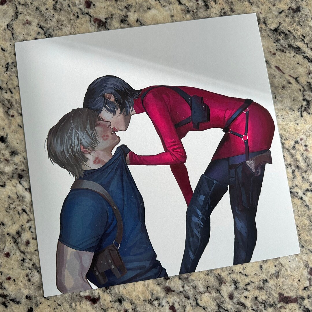 Leon Kennedy and Ada Wong "valentine's Day" Square Art Print - Etsy