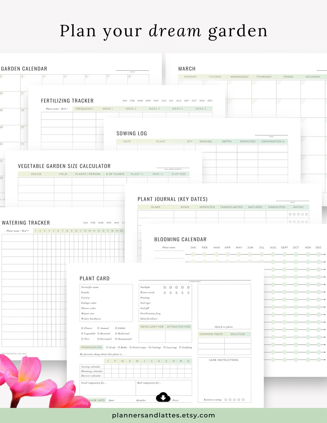 Garden Planner Printable Vegetable & Flower Garden Journal - Etsy