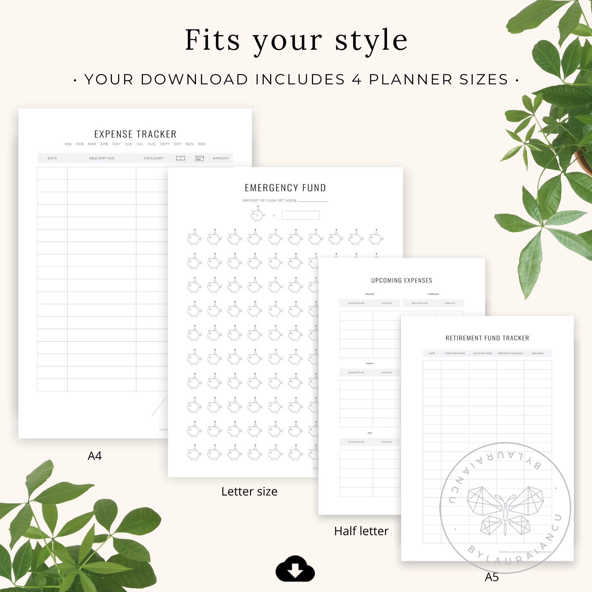 Finance Planner Printable Pages Budget Tracker Inserts | Etsy