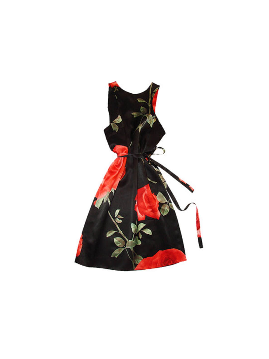 One-of-a-kind Tawala Red Rose Silk Dress - Etsy