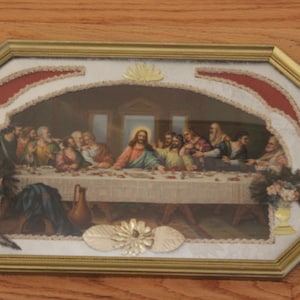 Vintage Last Supper Wooden Framed Picture - Etsy