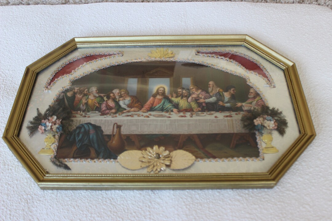 Vintage Last Supper Wooden Framed Picture - Etsy