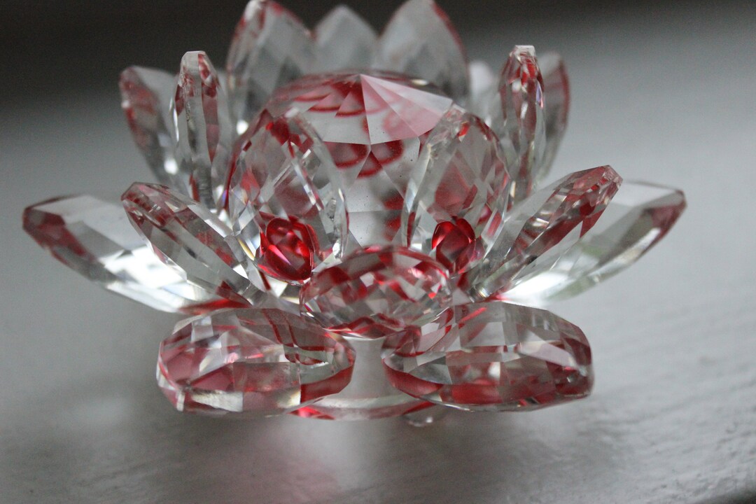 Crystal Glass Lotus Flower - Etsy