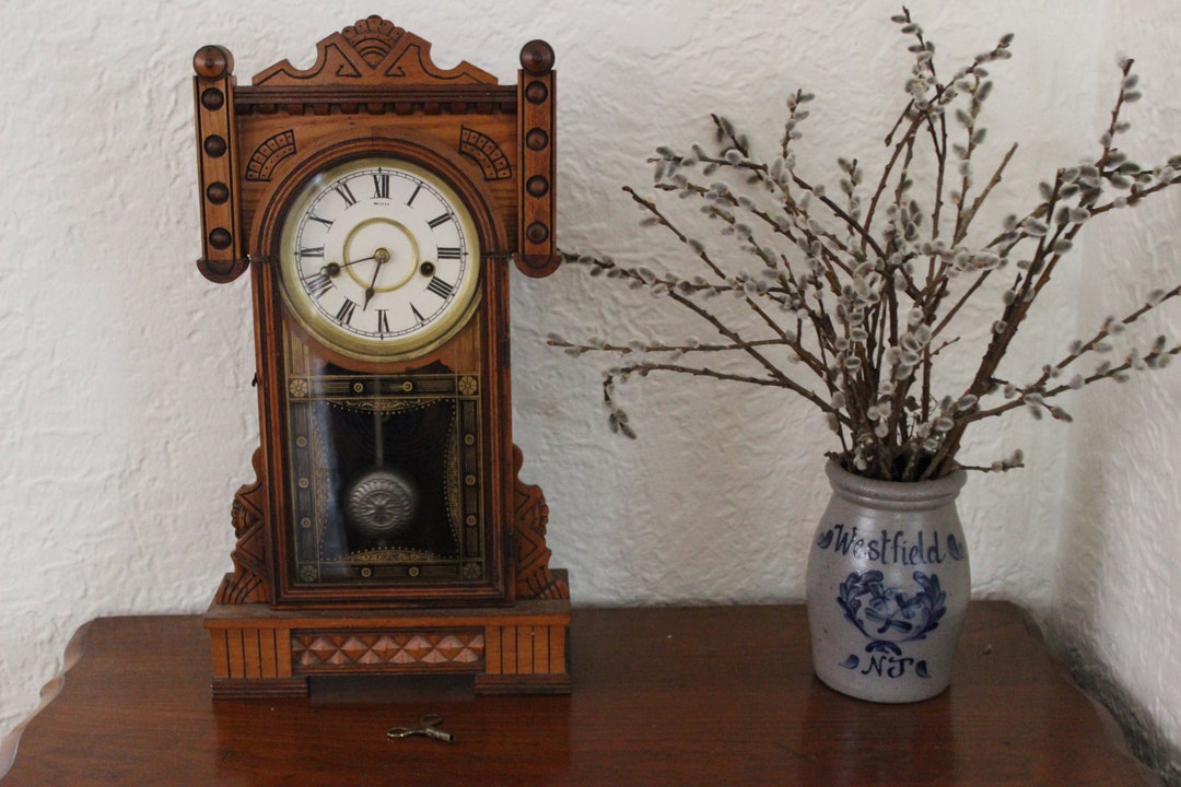 Antique Gilbert Exile Pendulum Clock 1890's - Etsy