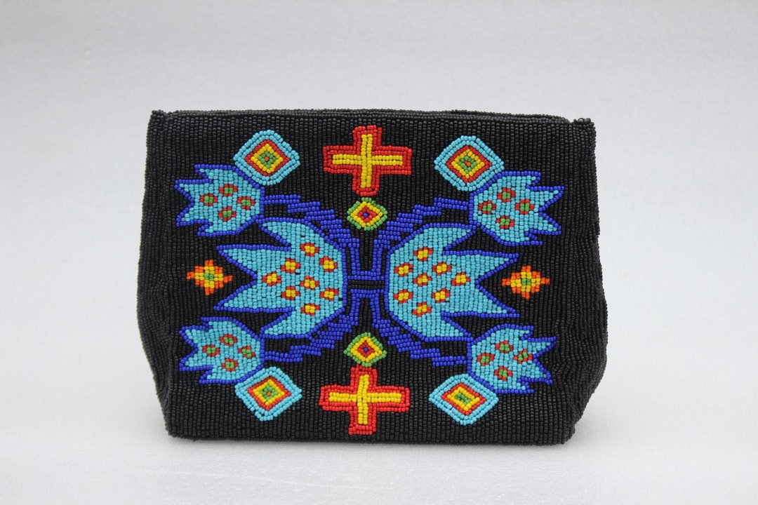 Native American Design Colorful Hand Beaded Clutch Purse Vintage - Etsy