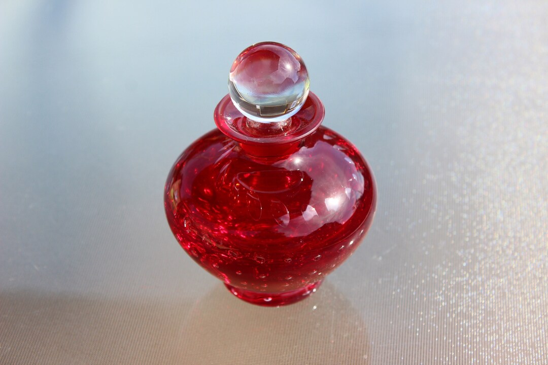 Vintage Ruby Red Bubble Glass Perfume Bottle With Stopper - Etsy