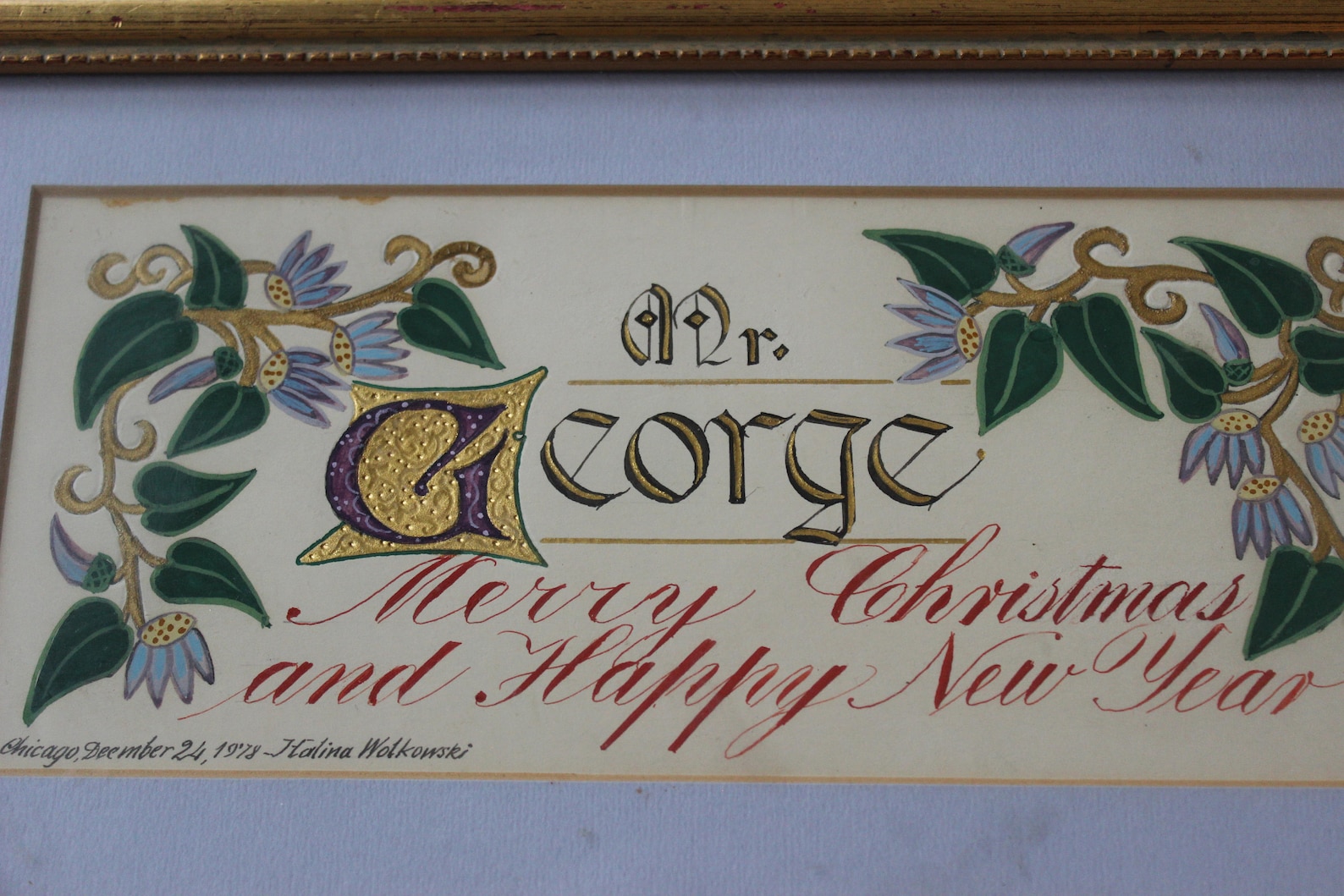 Mr. George Calligraphy by Halina Wolkowski Framed - Etsy