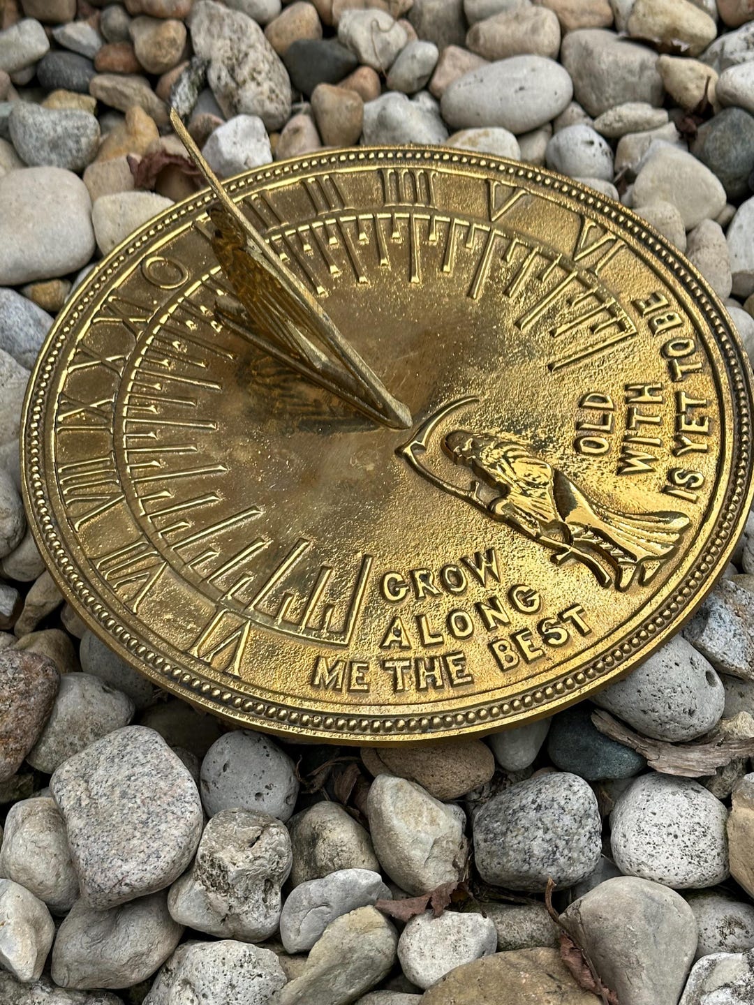 Vintage Collectible Solid Brass Sundial grow Old Along With Me the Best ...