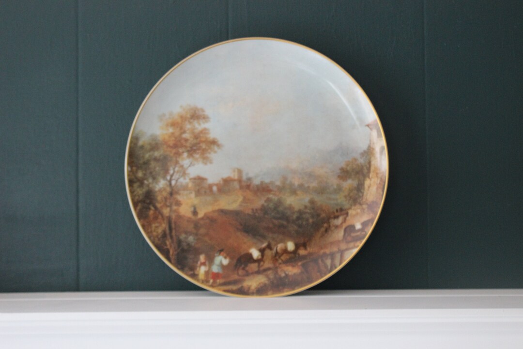 Vintage Pickard Ceramic Platter Hand Decorated With Country Scene - Etsy