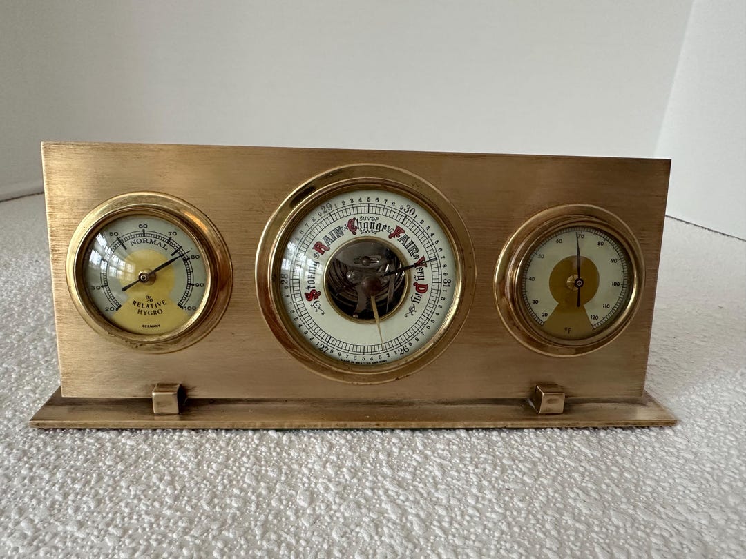 Antique German Luft Brass Barometer - Etsy