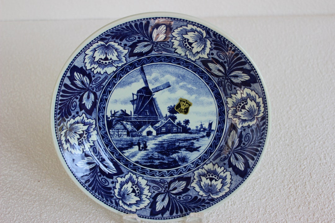 Boch Golden Crown Blue Delft Plate - Etsy