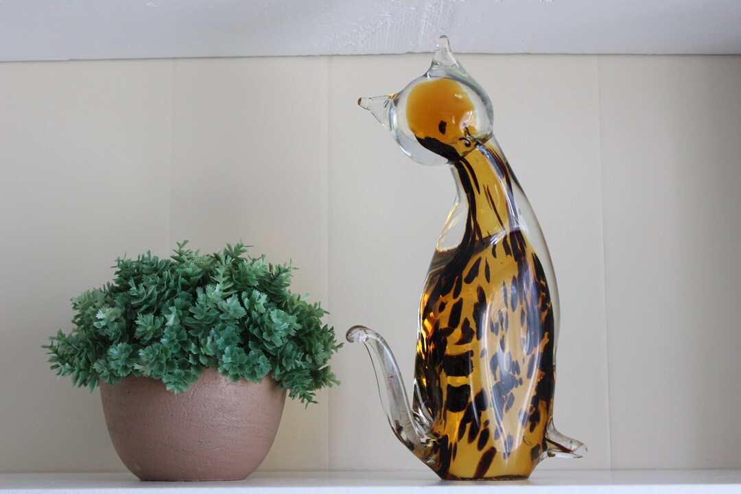 Art Glass Cat by 5th Avenue Crystal - Etsy