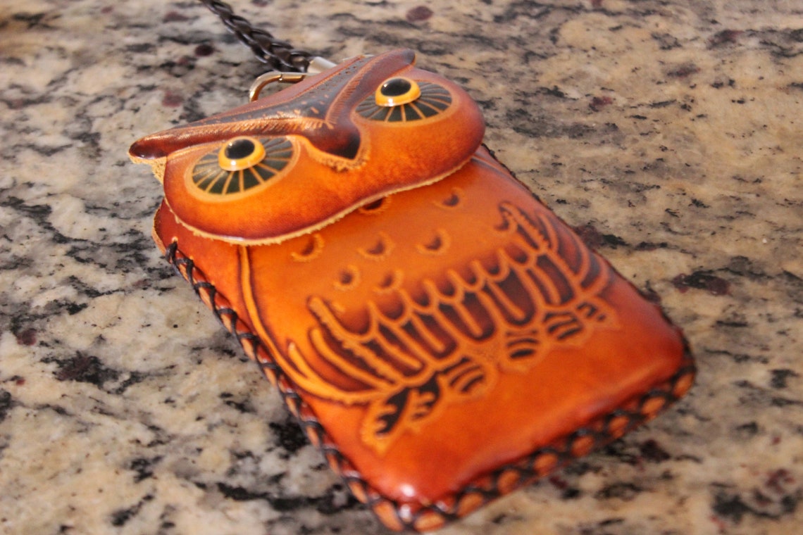 Tooled Leather Owl - Etsy