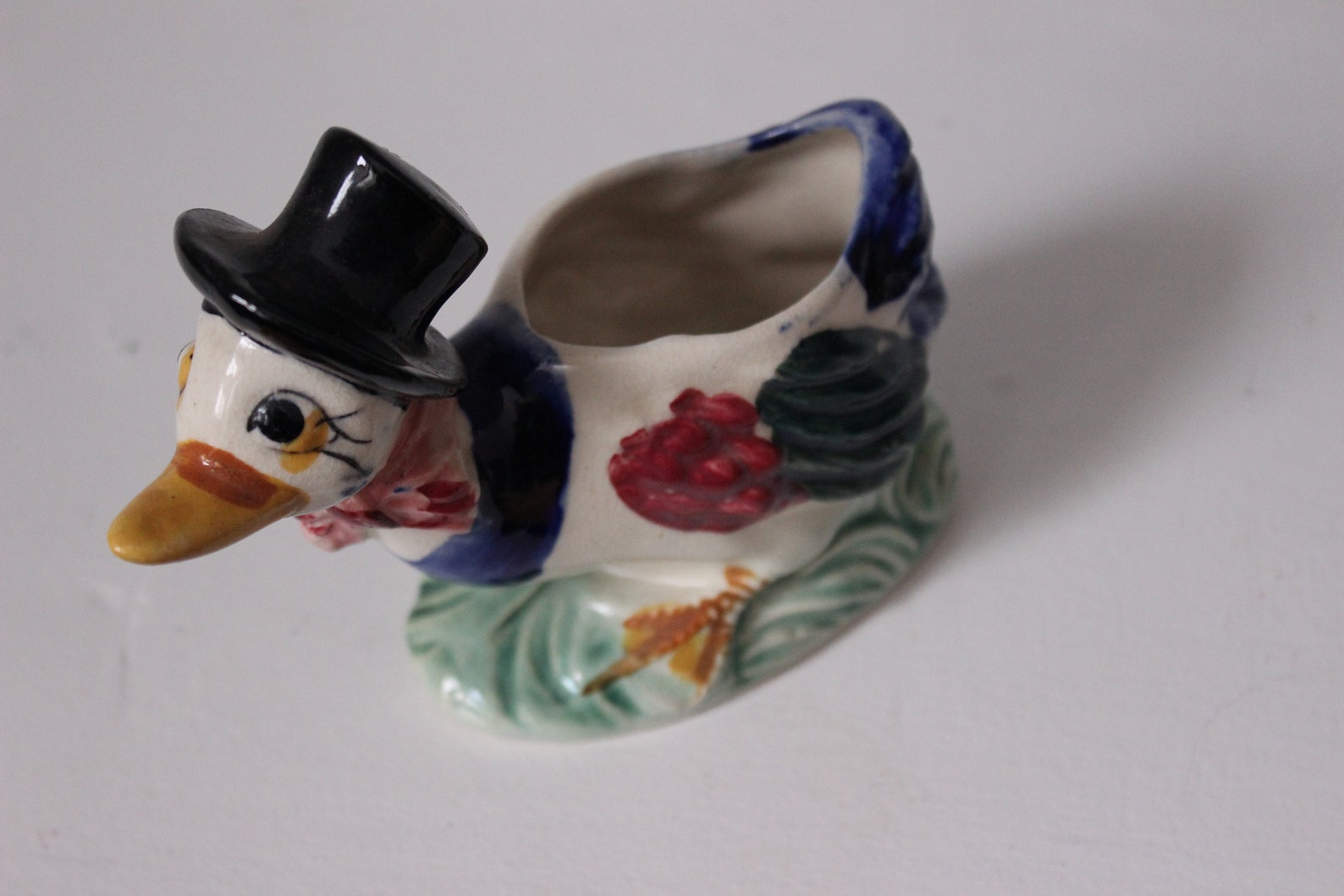 Vintage Duck Wearing Tophat Planter Made in Japan | Etsy