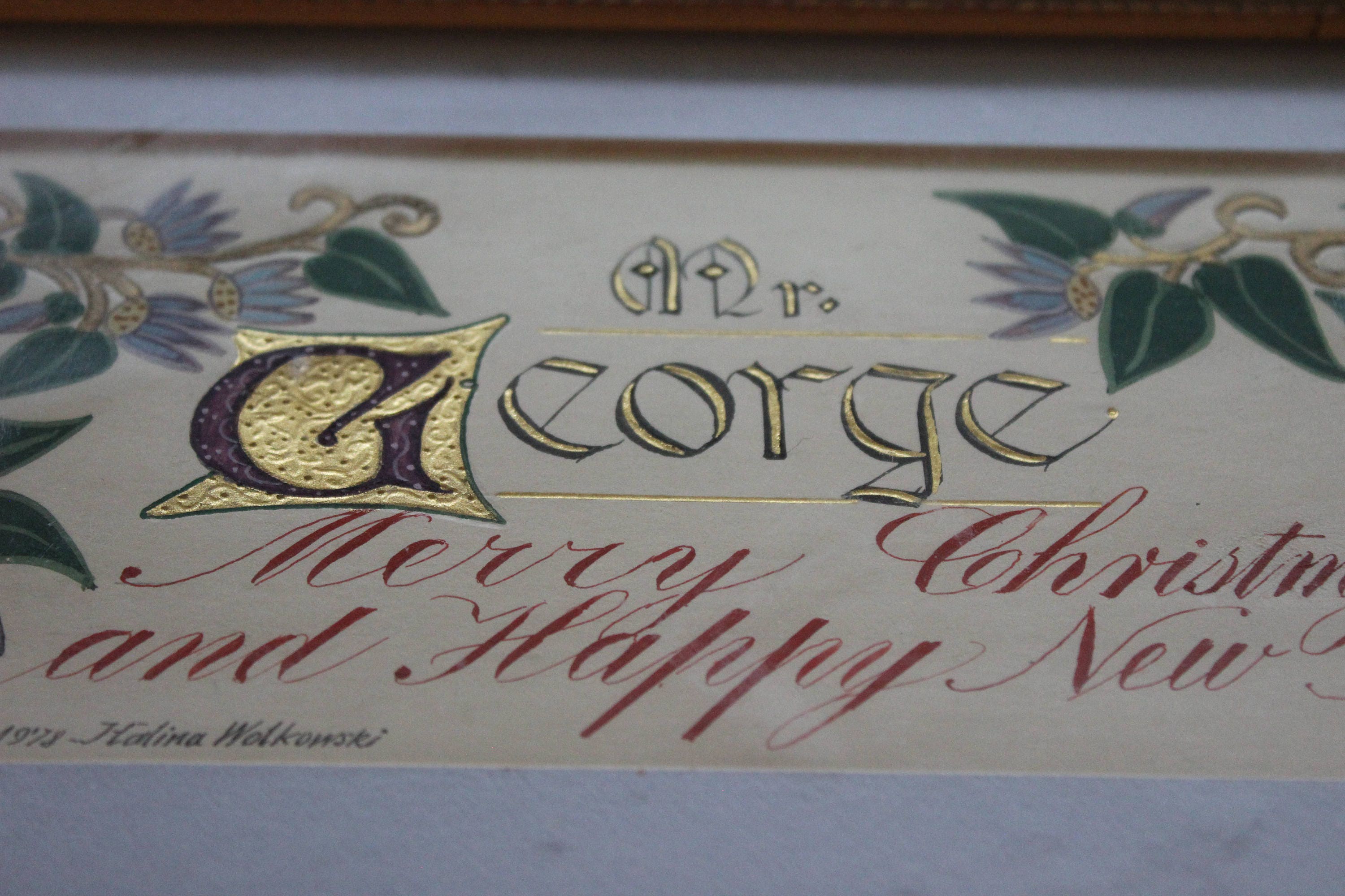 Mr. George Calligraphy by Halina Wolkowski Framed - Etsy