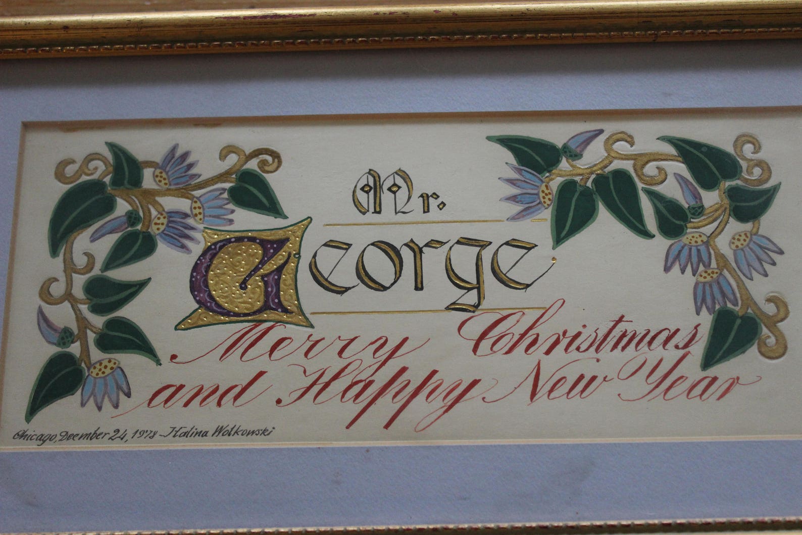 Mr. George Calligraphy by Halina Wolkowski Framed - Etsy