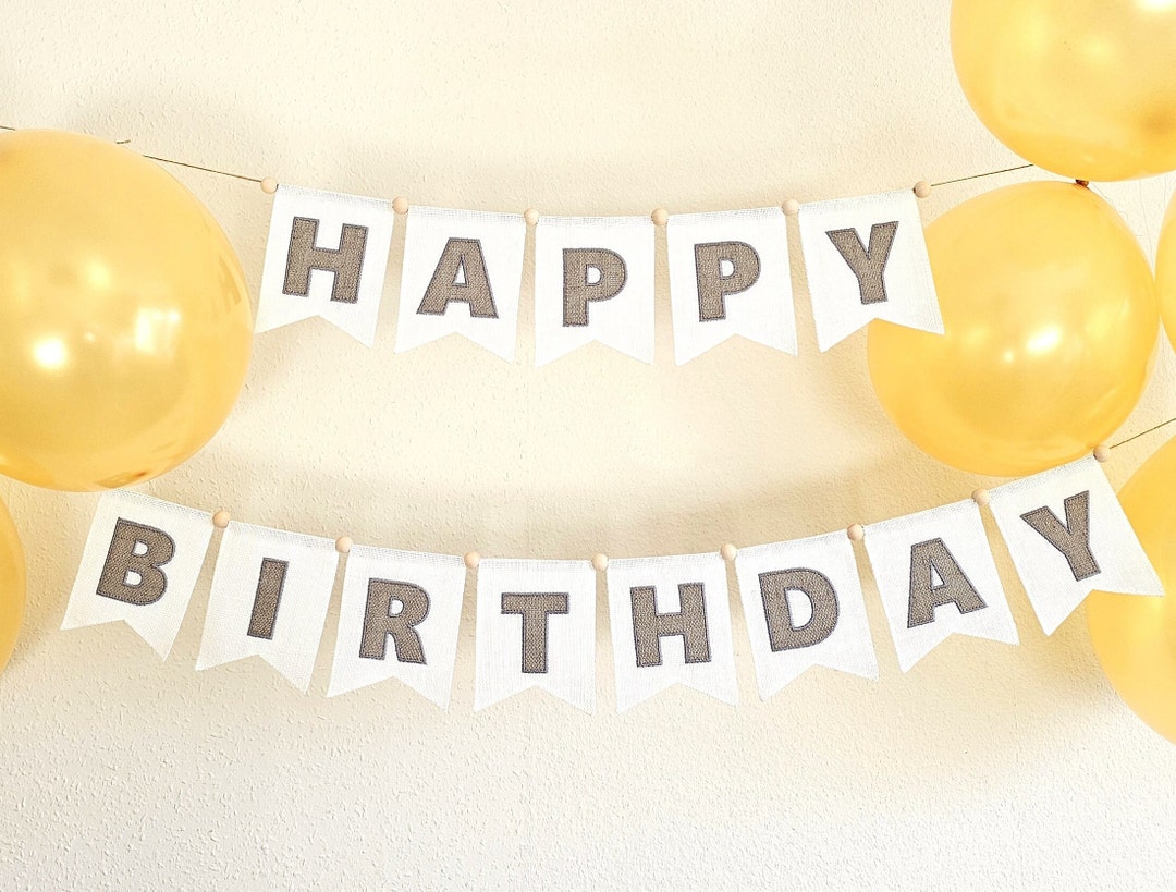 Birthday Bunting, Happy Birthday Banner, Reusable. - Etsy