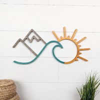 Boho Tropical Coastal Sun Metal Wall Art Sculpture Art Nature ...