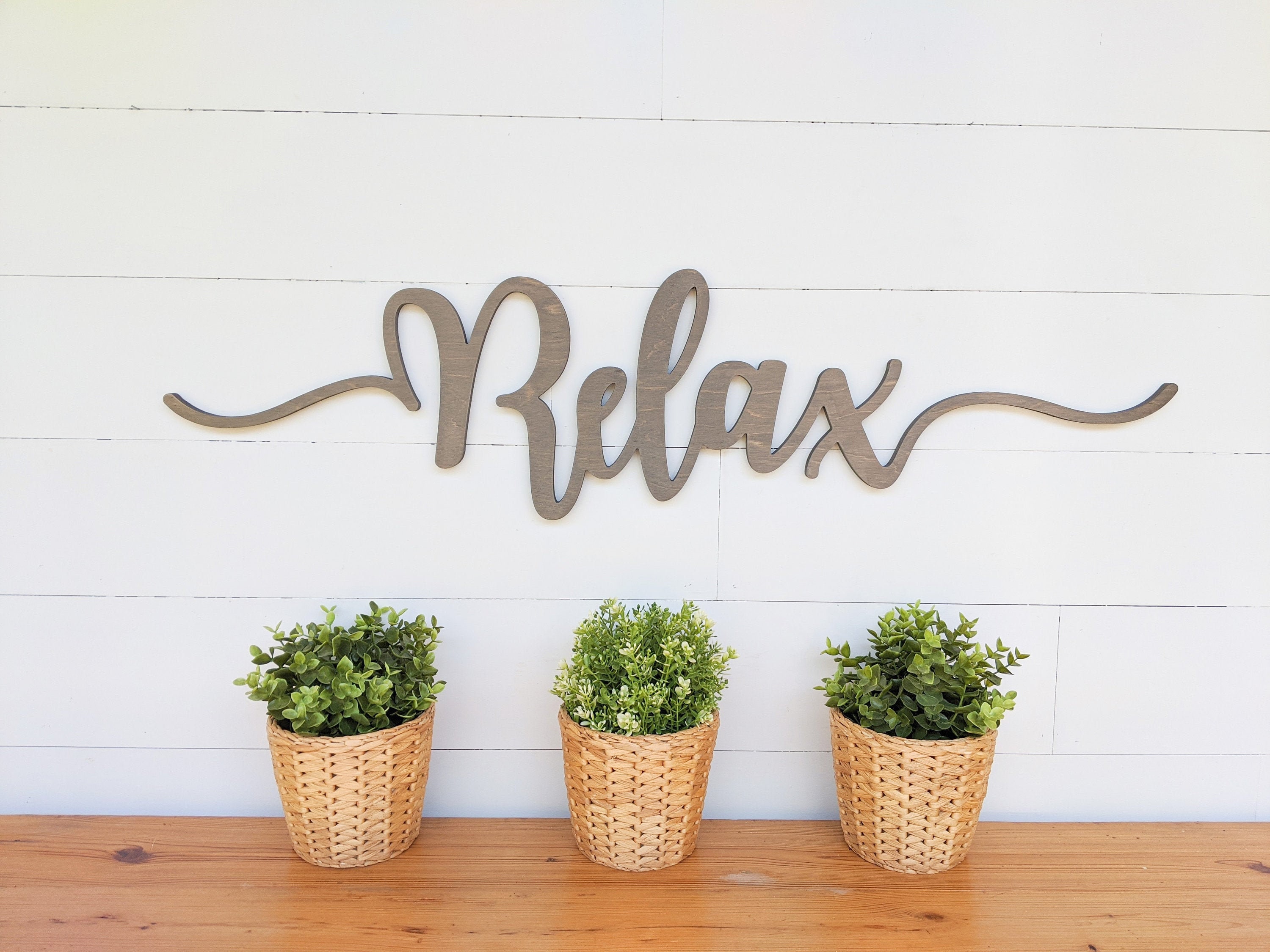 Relax Wood Cutout Relax Sign Relax wall sign Relax Decor | Etsy