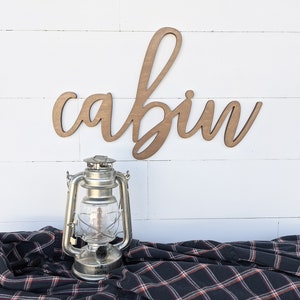 Cabin Sign, Cabin Word Cutout, 1/2" Thick Wooden Letters Cabin Sign ...