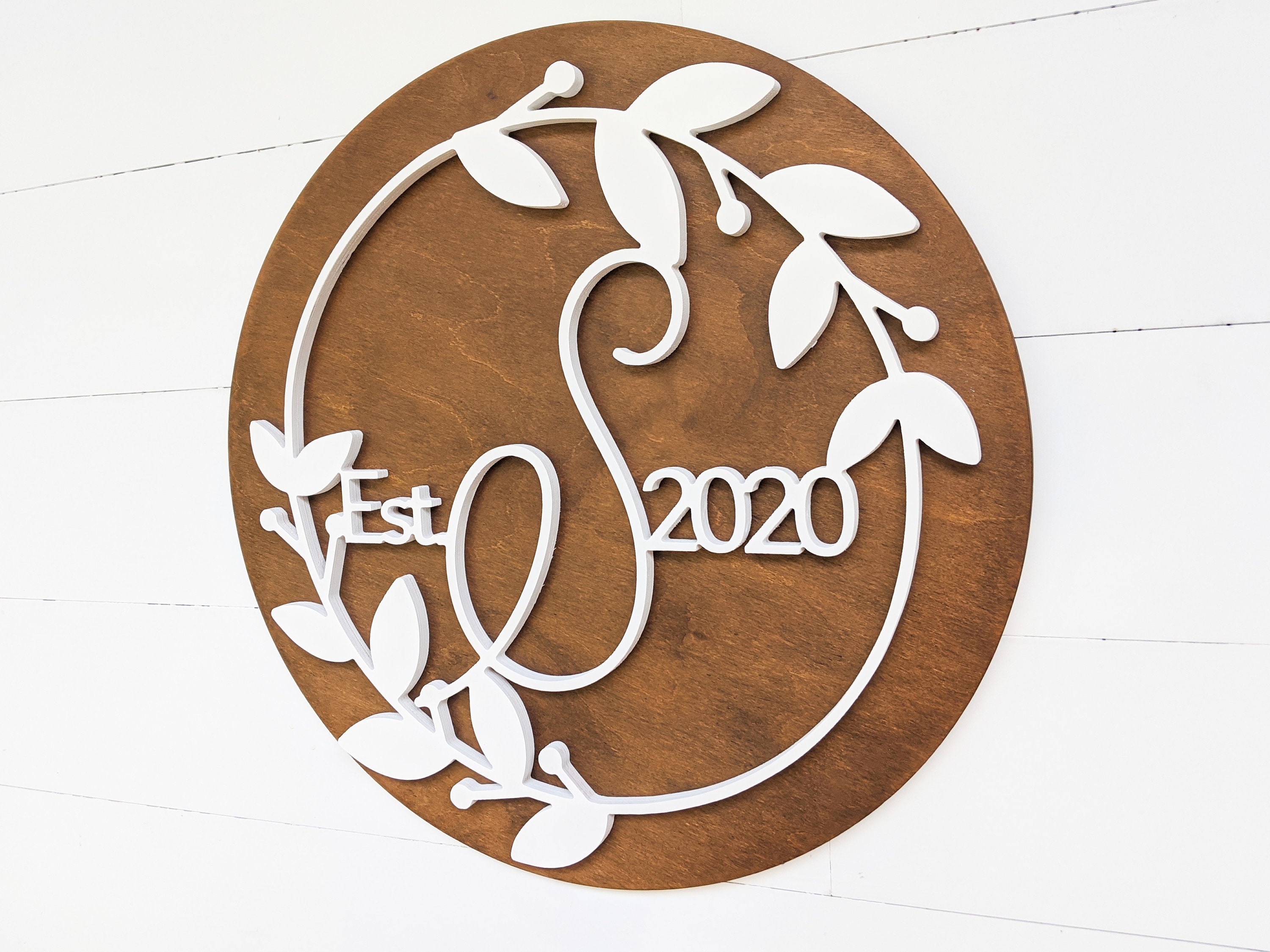 Custom Round Wedding Gift Sign Wedding Monogram Sign | Etsy