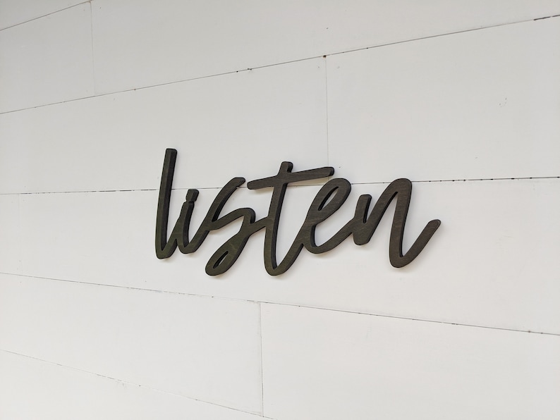 Listen Sign Listen Word Cutout 1/2 Thick Wooden - Etsy
